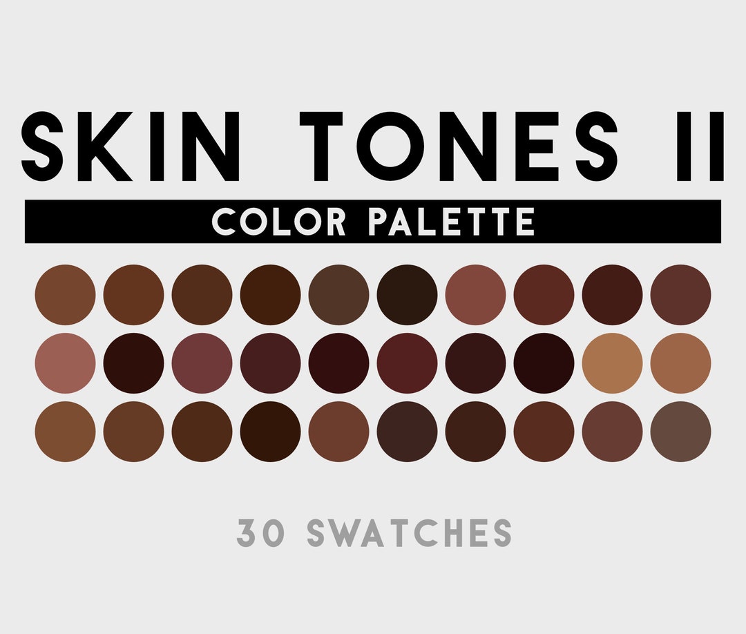 Skin Tones II Dark Skin Tones Color Palette for Procreate, Adobe ...