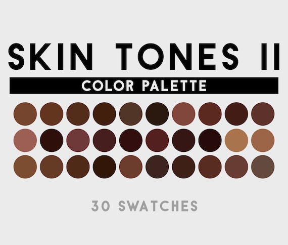 Skin Tones II Dark Skin Tones Color Palette For Procreate | Etsy