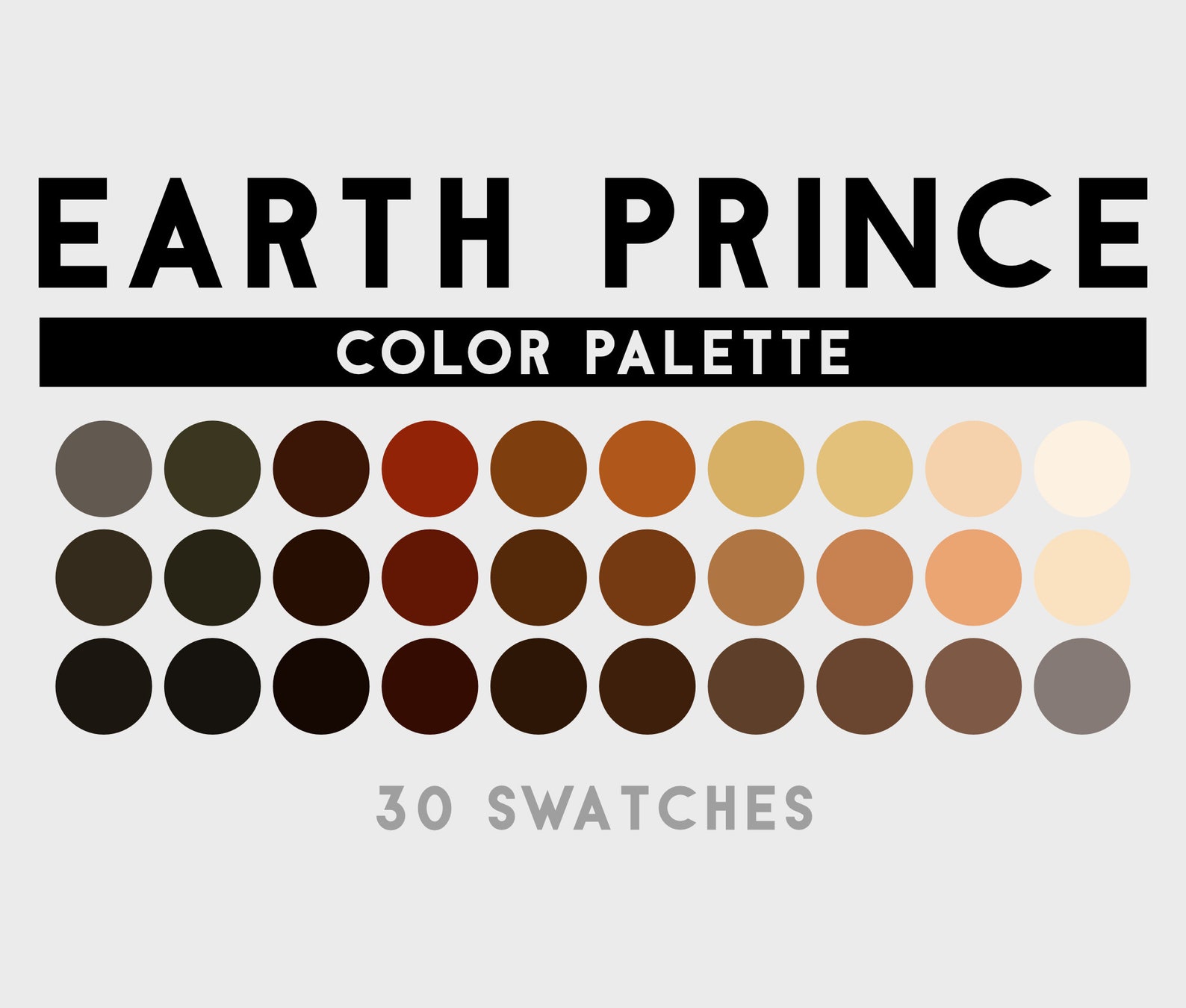 Earth Prince Color Palette for Procreate, Adobe Photoshop, Adobe ...