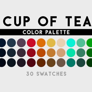 Cup of Tea Color Palette for Procreate, Adobe Photoshop, Adobe ...