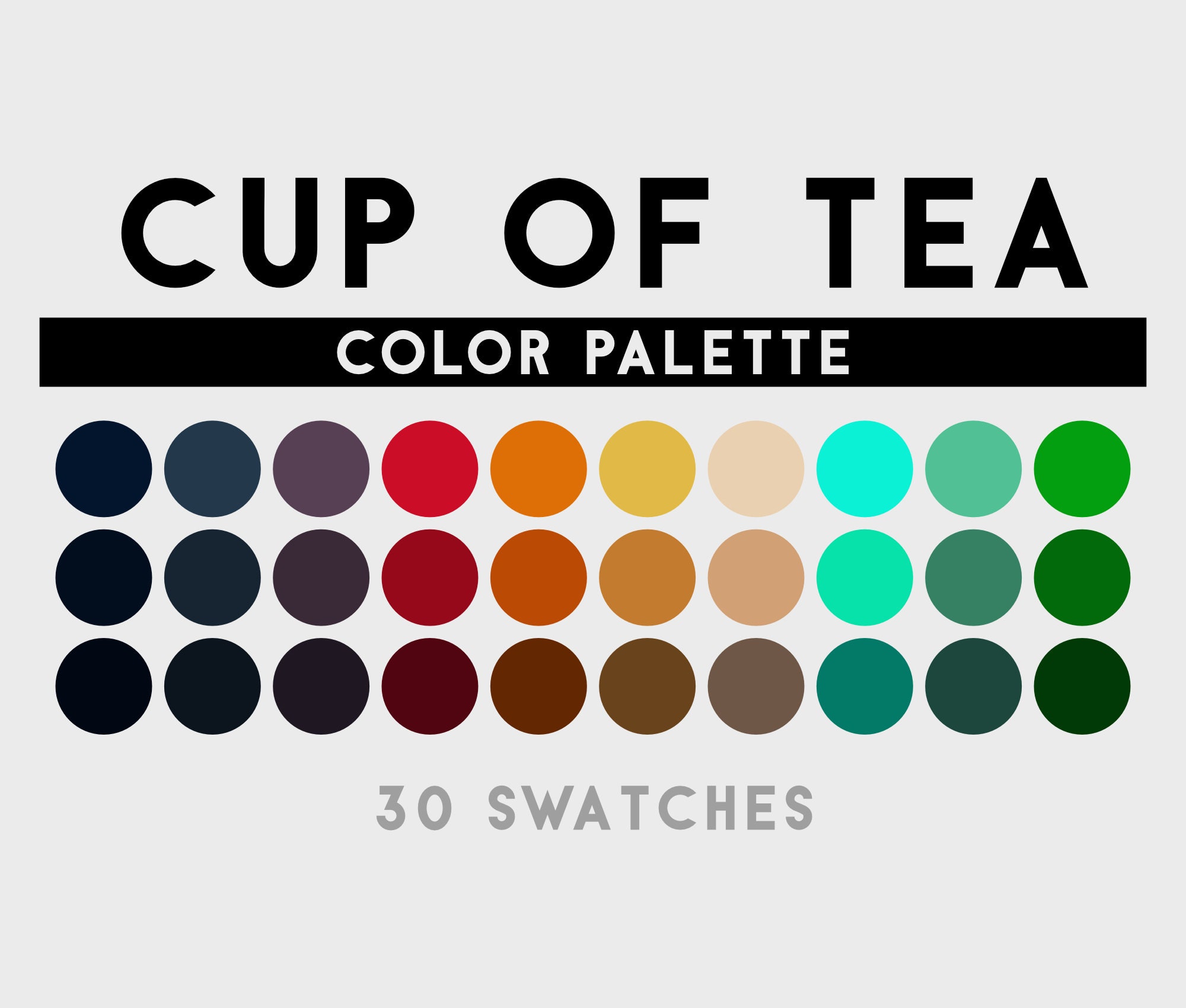 Cup of Tea Color Palette for Procreate, Adobe Photoshop, Adobe ...