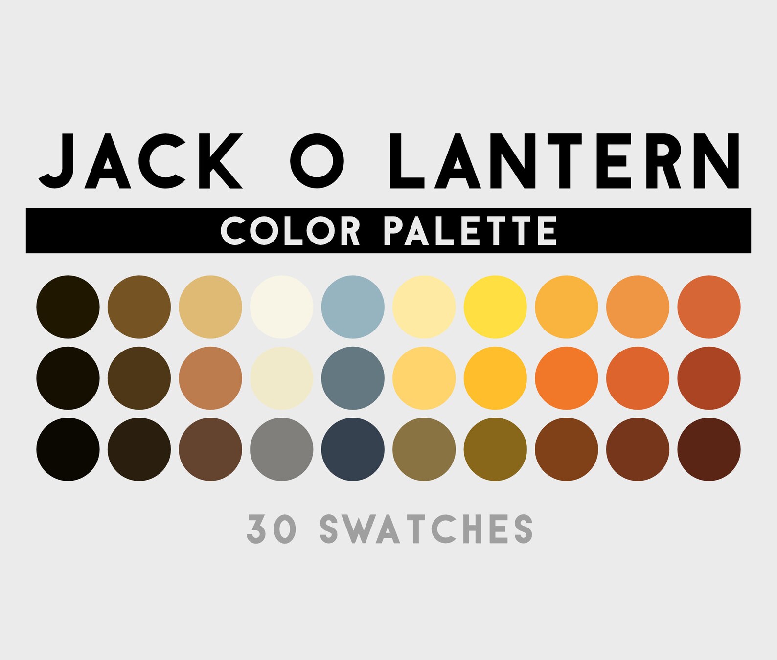 Jack O Lantern Color Palette for Procreate, Adobe Photoshop, Adobe ...