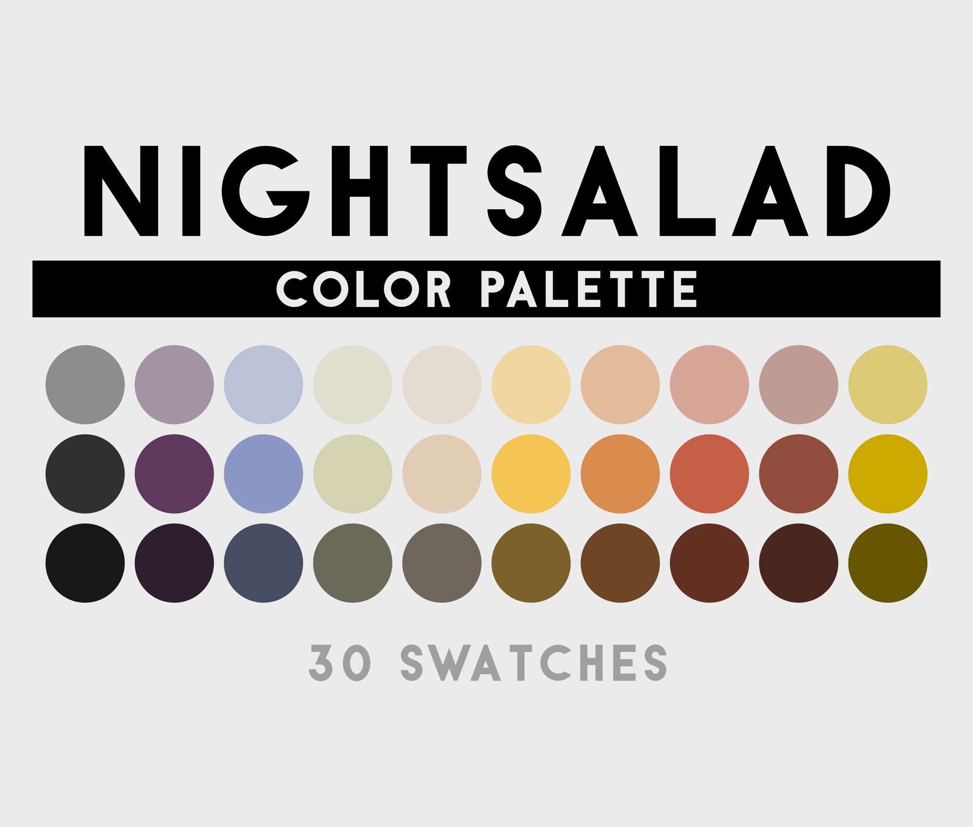 Nightsalad Color Palette for Procreate, Adobe Photoshop, Adobe ...