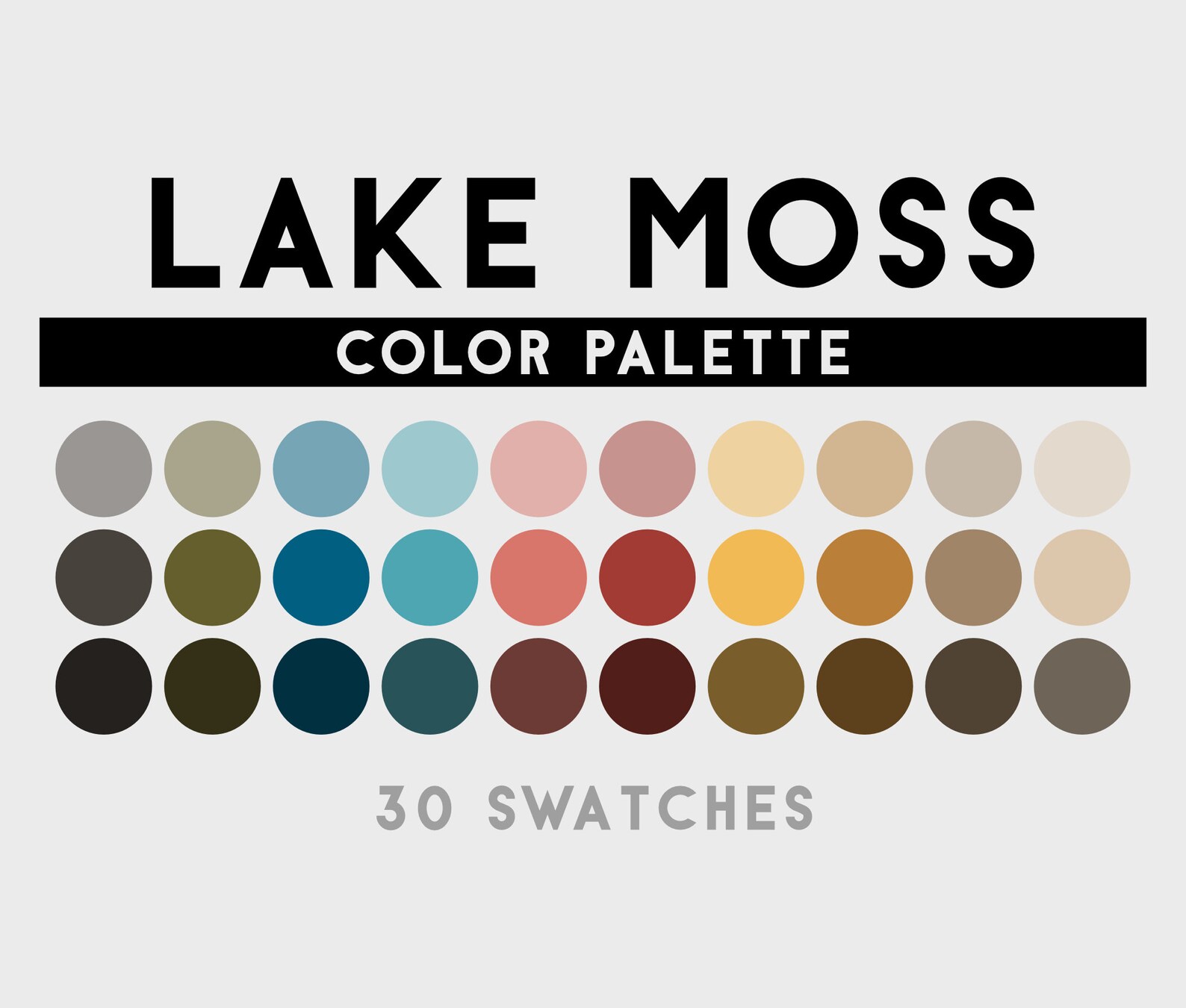 Lake Moss Color Palette for Procreate, Photoshop, Affinity (digital ...