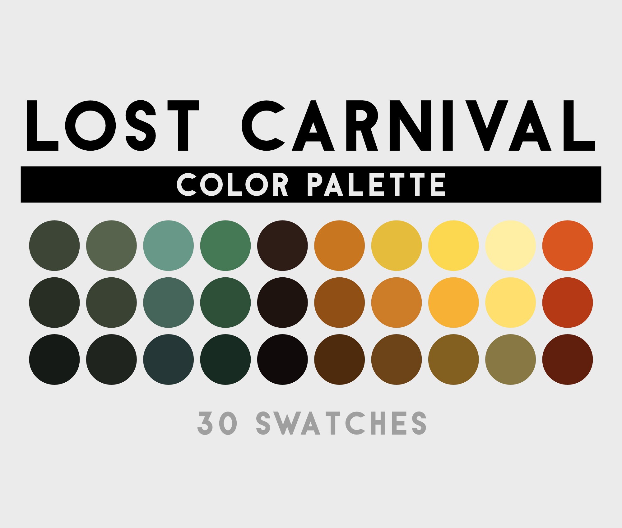 Lost Carnival Color Palette for Procreate, Adobe Photoshop, Adobe ...