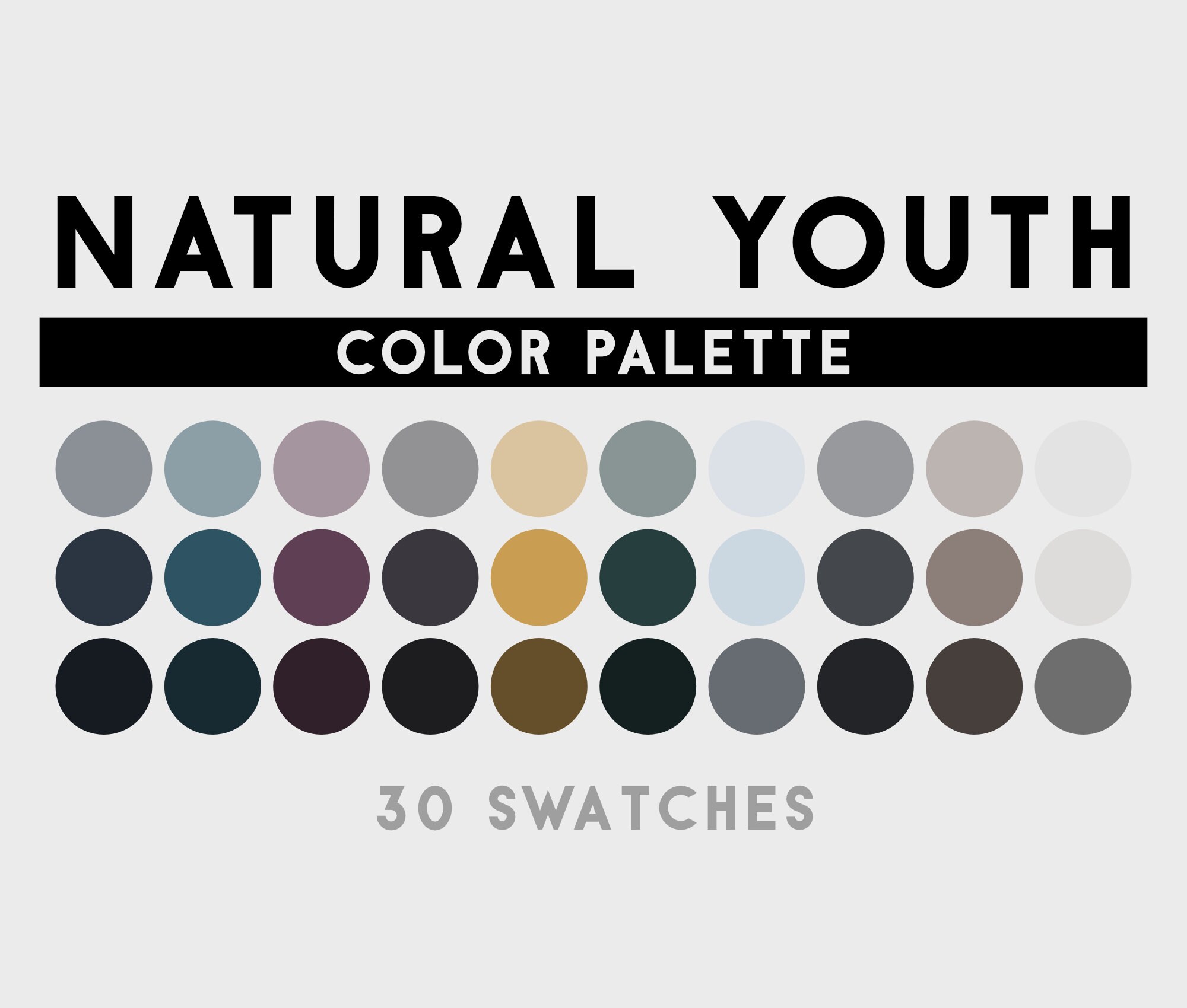 Natural Youth Color Palette for Procreate, Adobe Photoshop, Adobe ...
