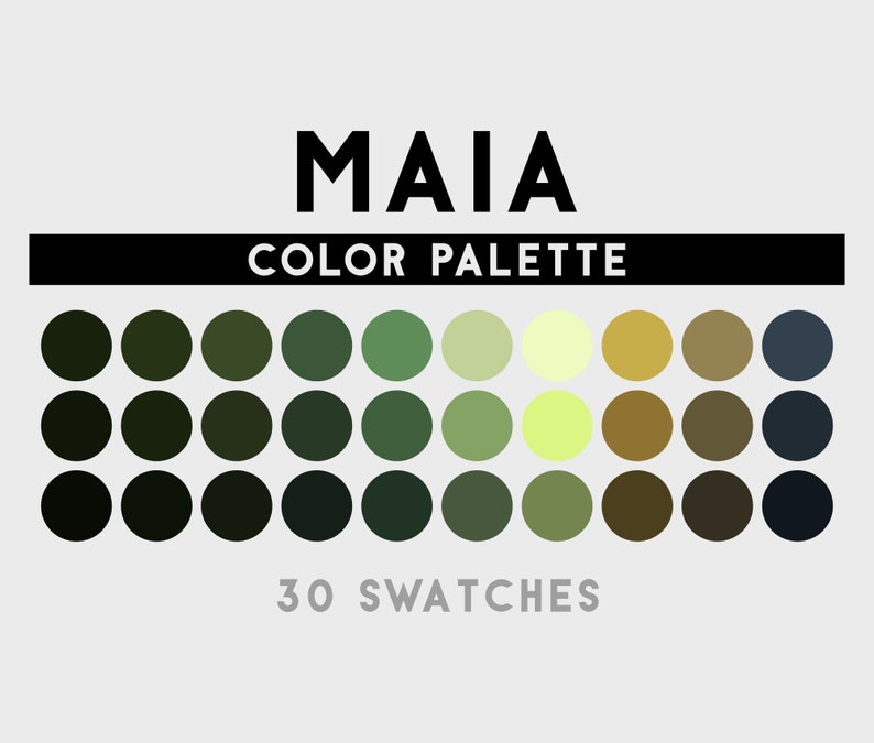 Maia Color Palette for Procreate, Photoshop, Illustrator (digital ...
