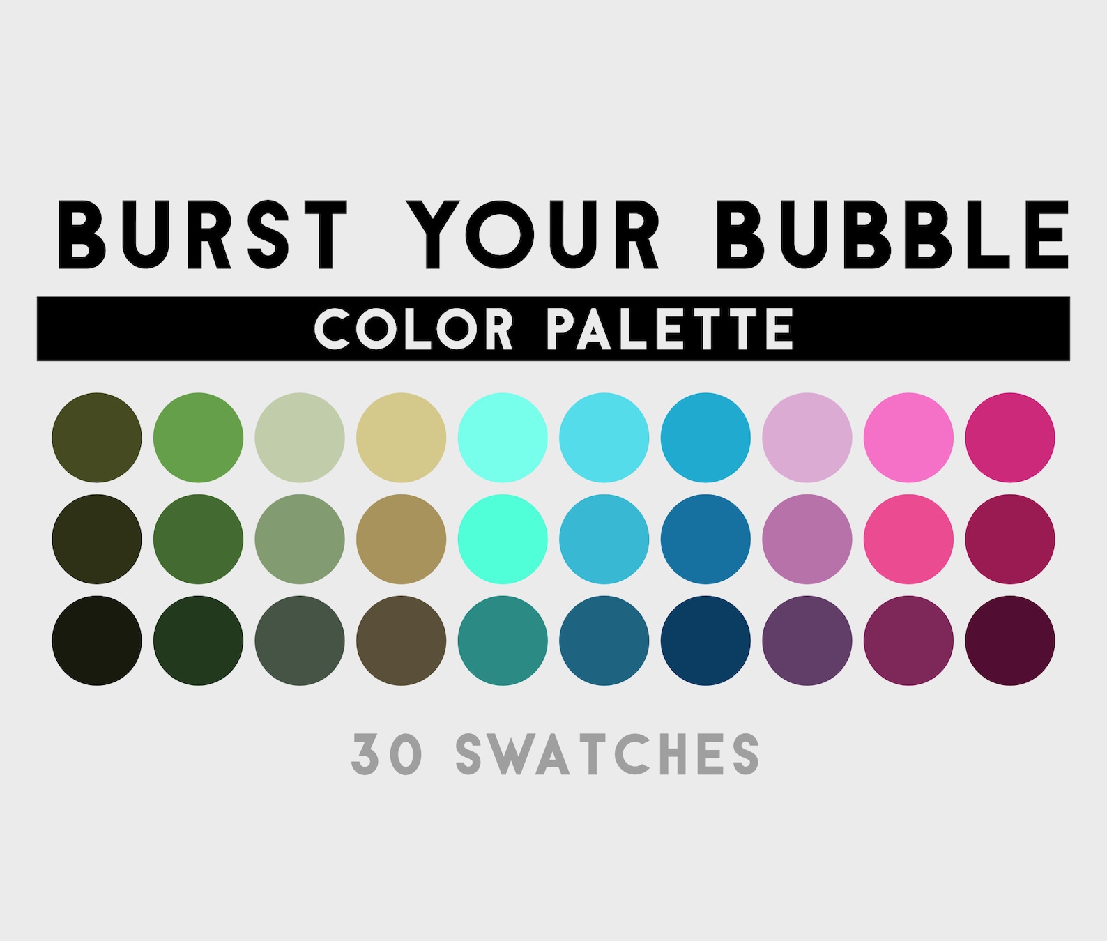 Burst Your Bubble Color Palette for Procreate, Adobe Photoshop, Adobe ...