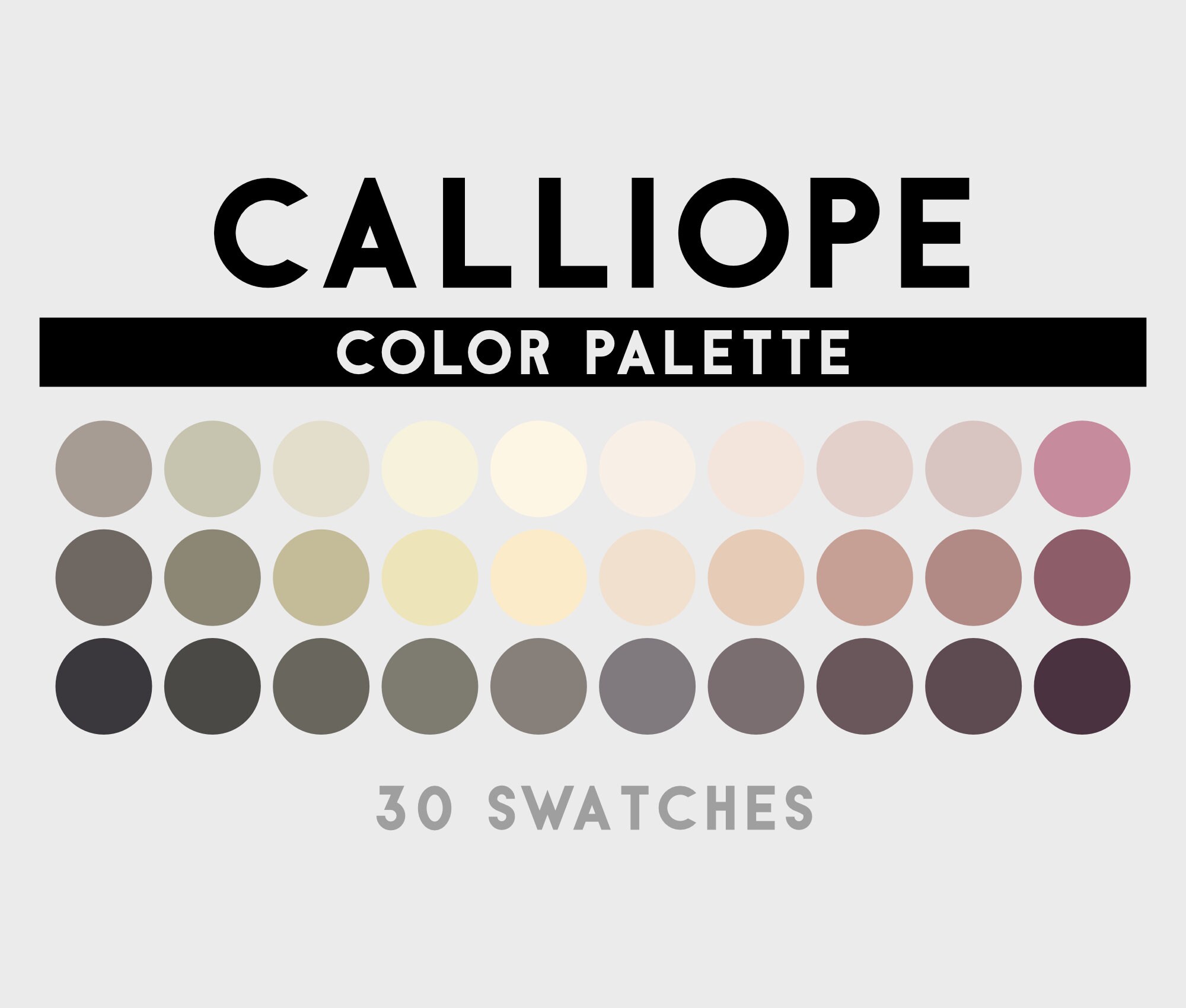 Calliope Color Palette for Procreate, Adobe Photoshop, Adobe ...