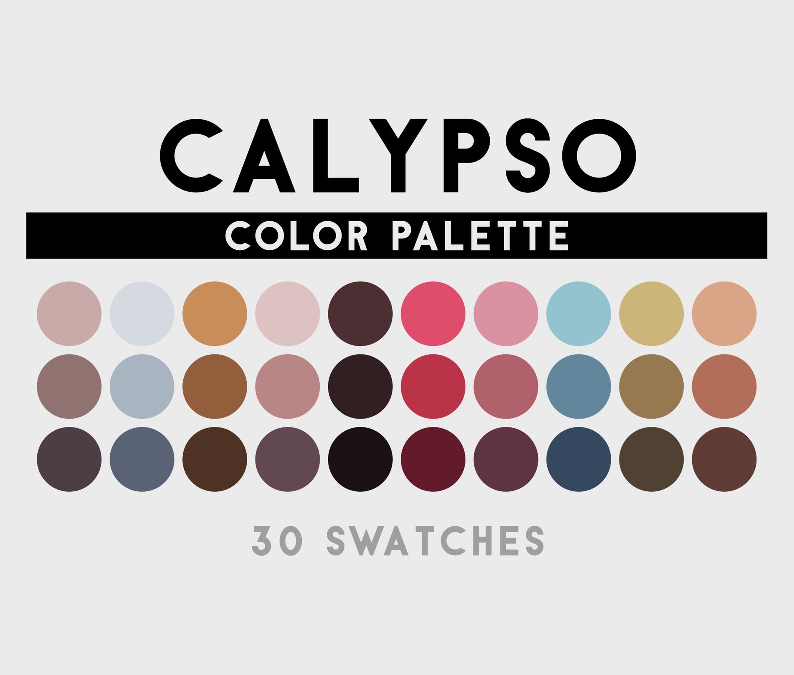 Calypso Color Palette for Procreate, Adobe Photoshop, Adobe Illustrator ...