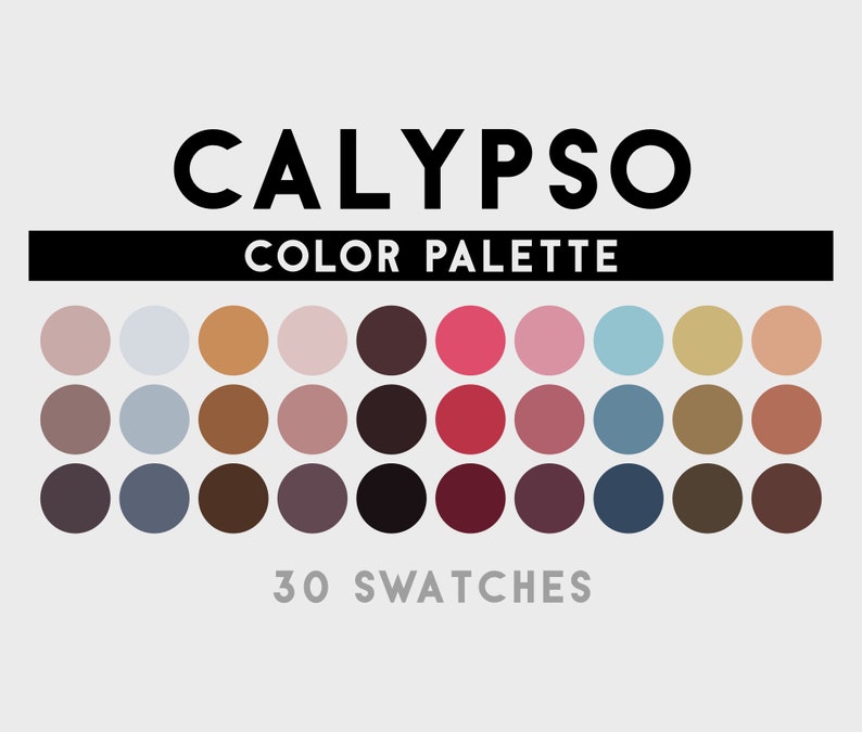 Calypso Color Palette For Procreate, Adobe Photoshop, Adobe Illustrator ...
