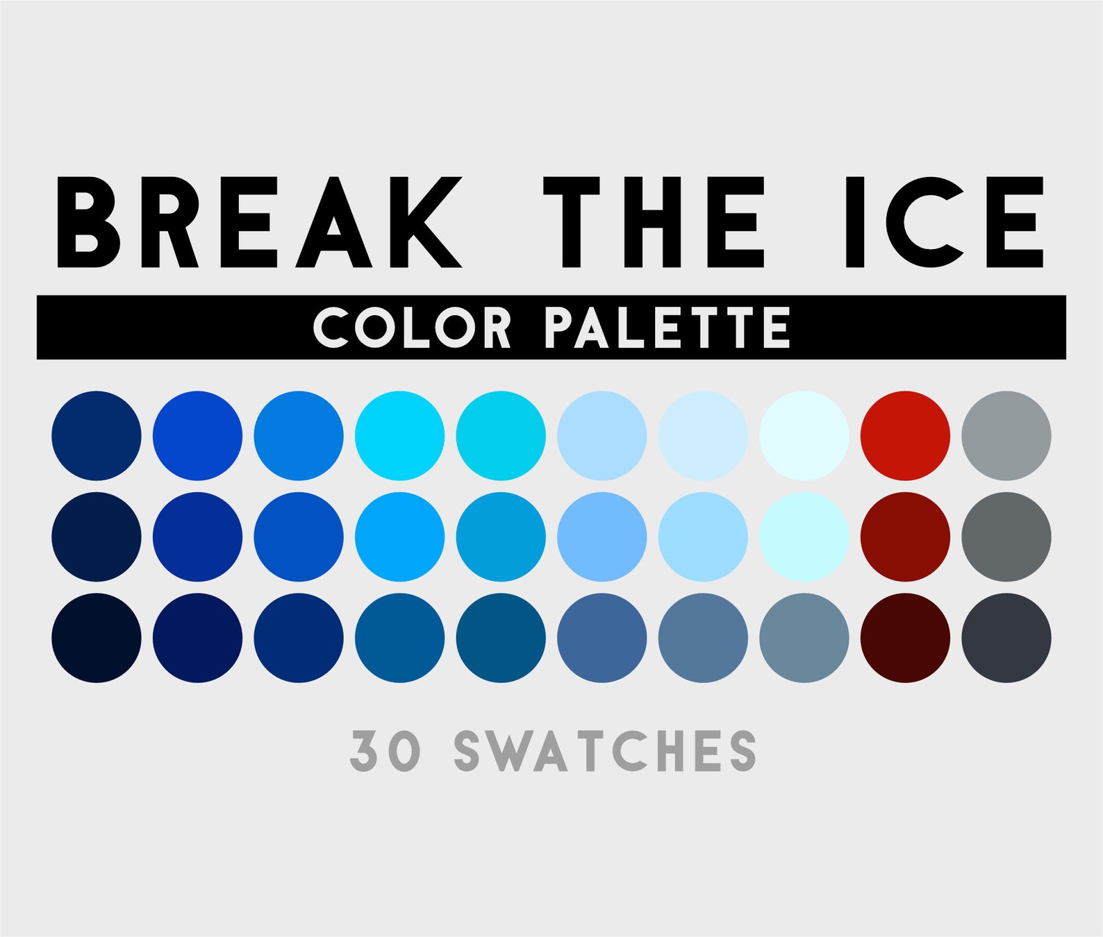 Break the Ice Color Palette for Procreate, Adobe Photoshop, Adobe ...