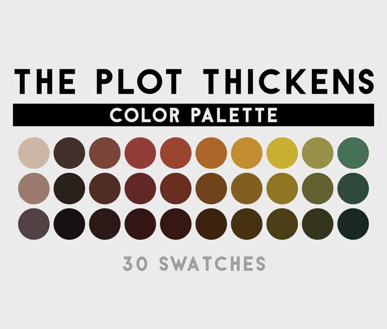 The Plot Thickens Color Palette for Procreate, Adobe Photoshop, Adobe ...