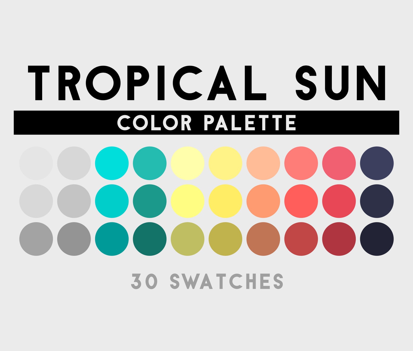 Tropical Sun Color Palette for Procreate, Adobe Photoshop, Adobe ...
