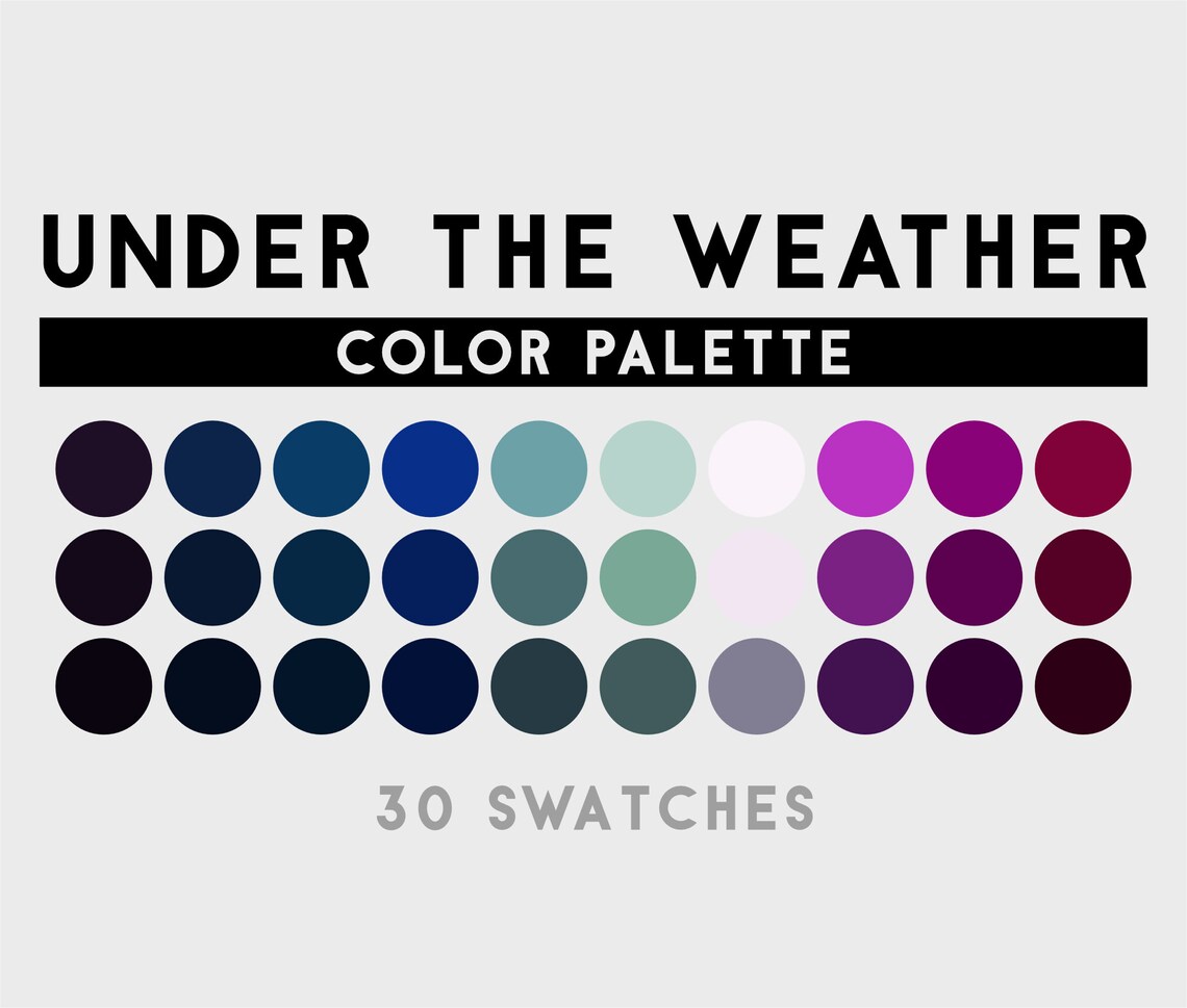 Under the Weather Color Palette for Procreate, Adobe Photoshop, Adobe ...