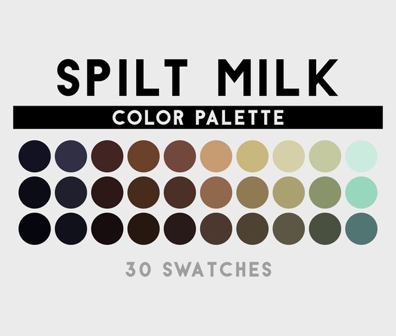 Spilt Milk Color Palette for Procreate Adobe Photoshop Adobe | Etsy