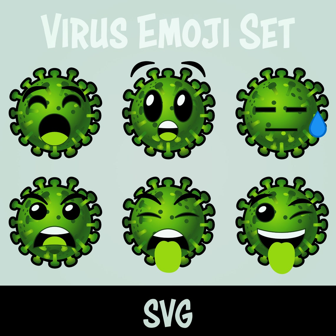 Virus Emoji SVG Set Digital Download - Etsy
