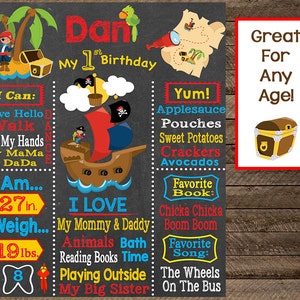 Pirate Chalkboard Birthday Sign Pirate Theme Chalkboard - Etsy