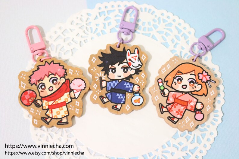 Cursed Anime Wooden Festival Charms - Etsy