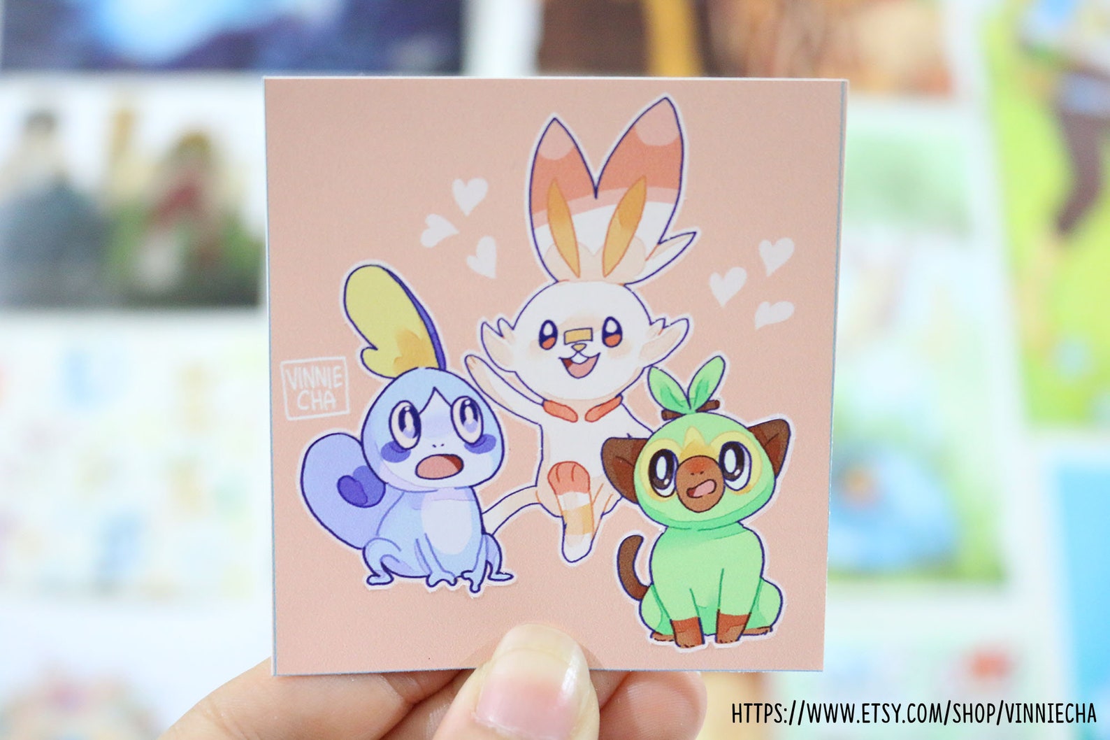Pokemon Galar Starters Vinyl Sticker Scorbunny Sobble - Etsy
