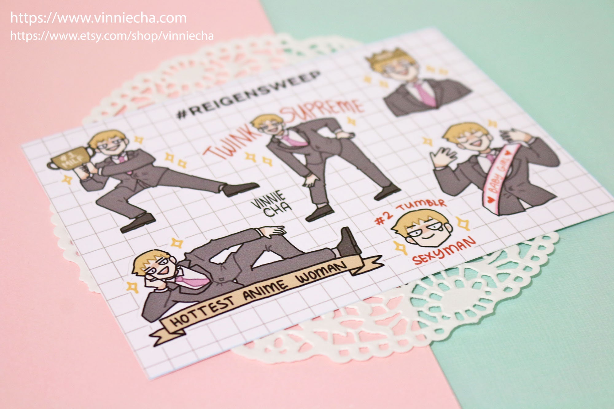 Reigen Sweep A6 Sticker Sheet - Etsy