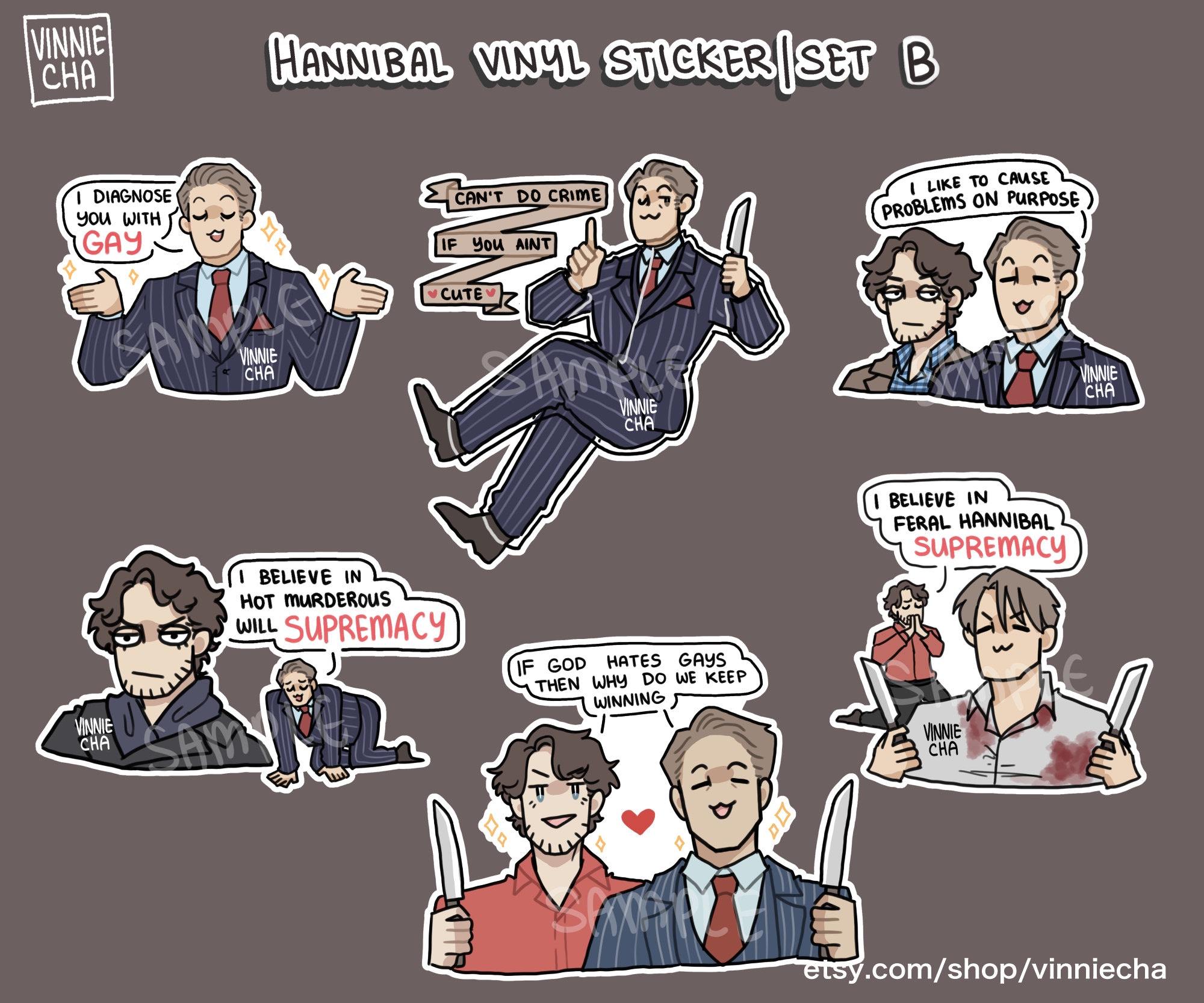 Hannibal Vinyl Stickers Sticker Set B - Etsy