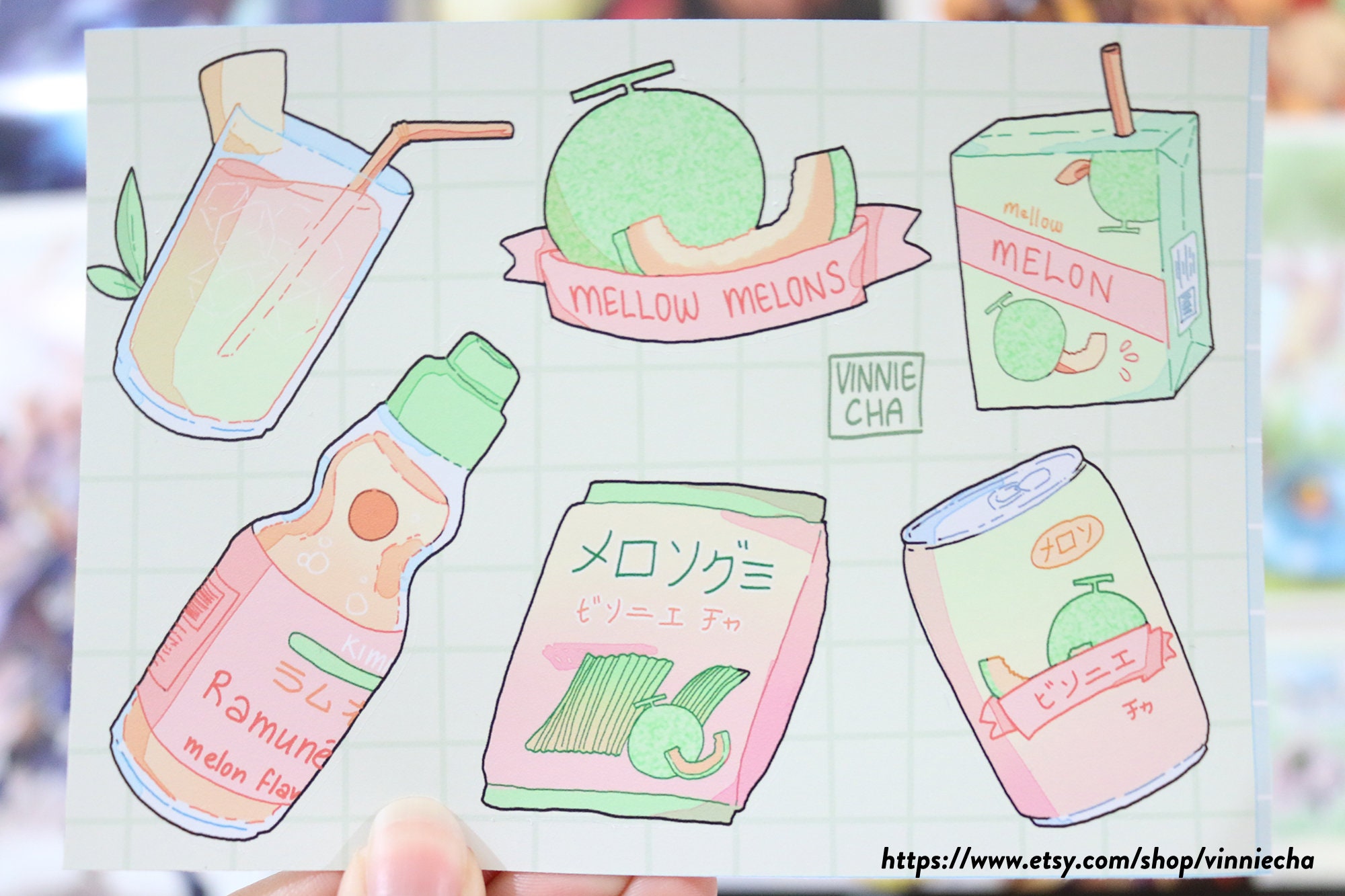 Mellow Melons A6 Vinyl Sticker Sheet | Etsy