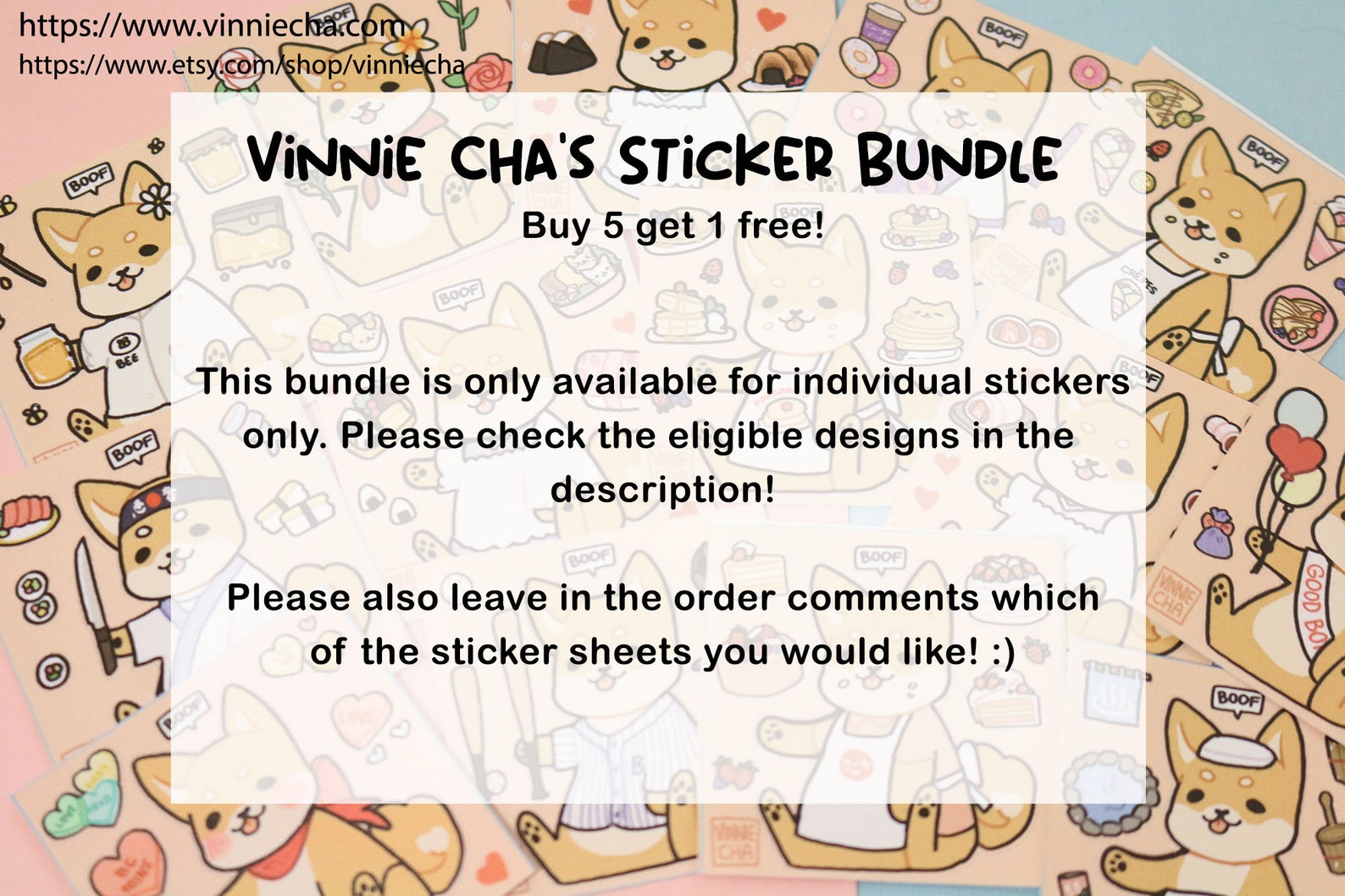 Vinnie Cha's Vinyl Sticker Bundles Buy 5 Get 1 Free - Etsy