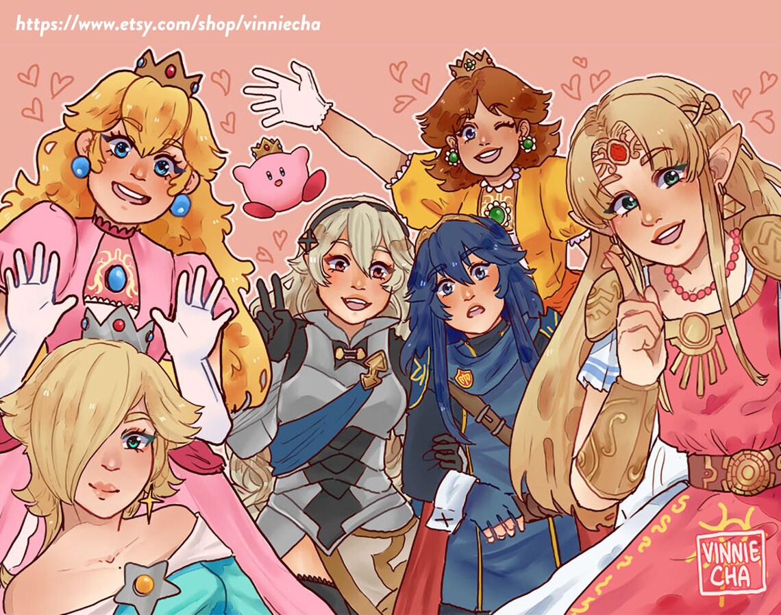 Super Smash Princesses Print A3 A4 | Etsy