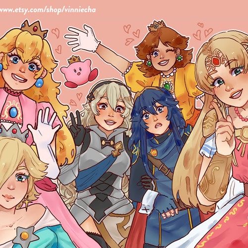Super Smash Princesses Print A3 A4 | Etsy