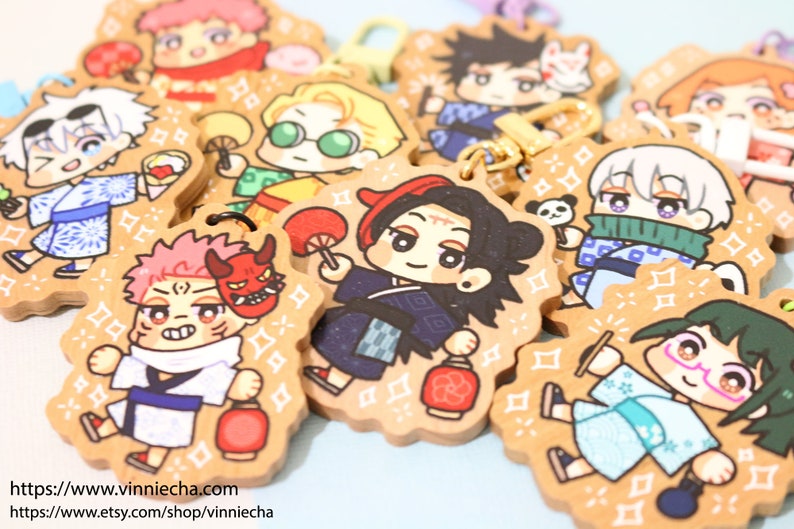 Cursed Anime Wooden Festival Charms - Etsy