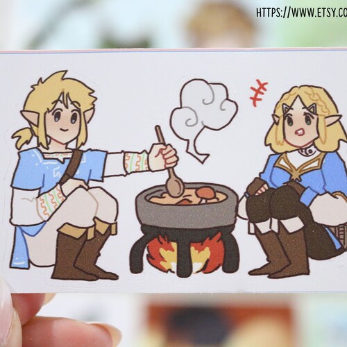 BOTW Link and Zelda Cooking Vinyl Sticker 3 X 2.35 - Etsy
