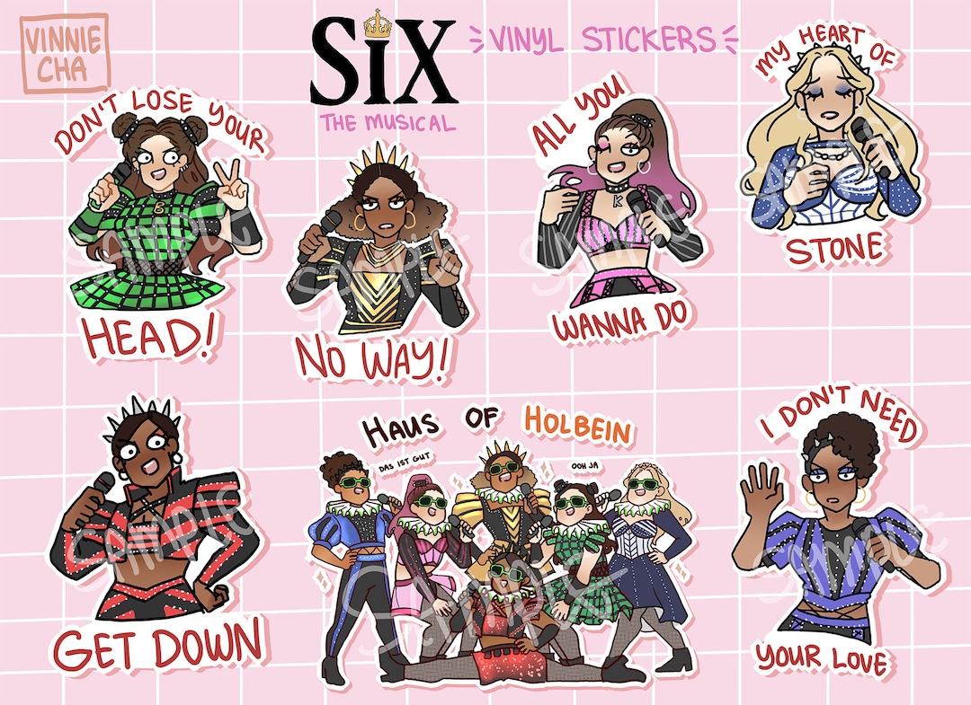SIX the Musical Vinyl Stickers - Etsy