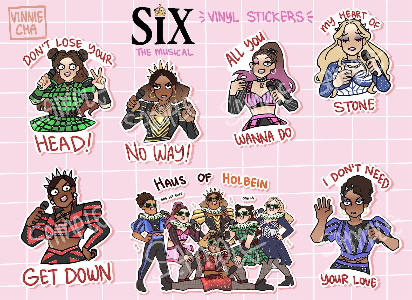 SIX the Musical Vinyl Stickers - Etsy