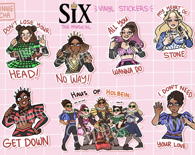 SIX the Musical Vinyl Stickers - Etsy