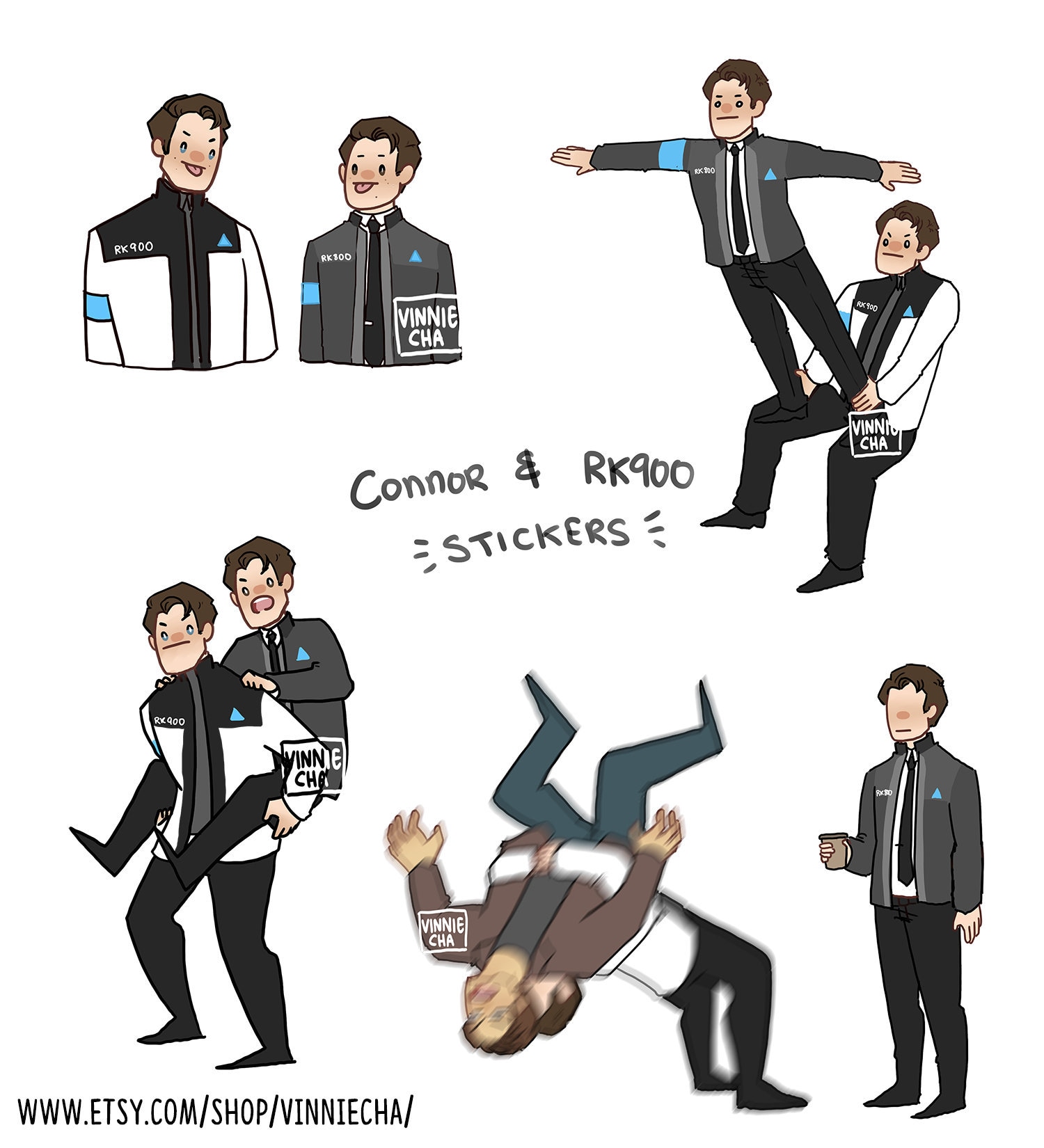 Connor & RK900 Vinyl Stickers - Etsy Australia
