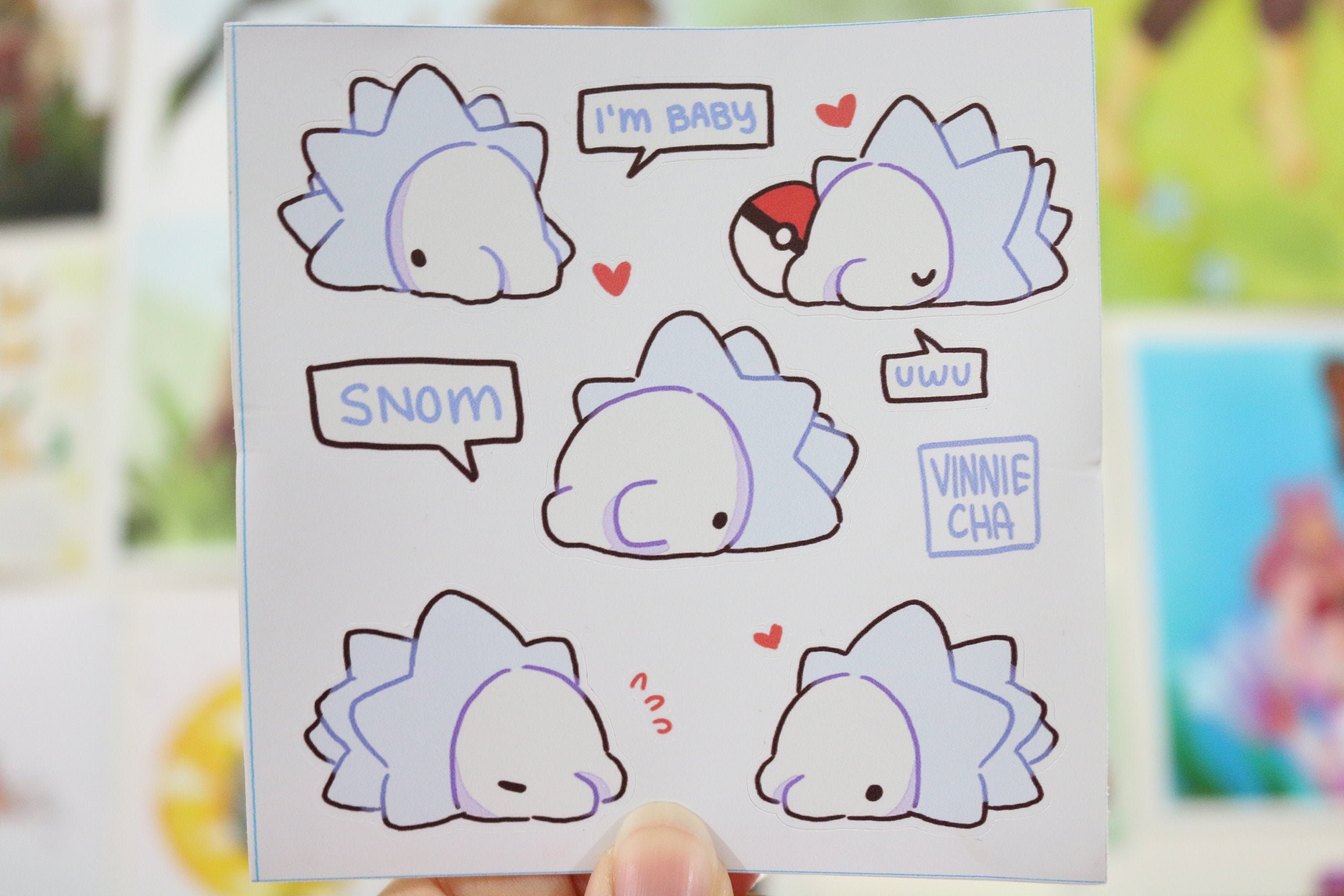 Pokmeon Snom Vinyl Sticker Sheet - Etsy