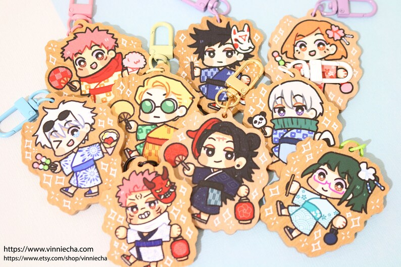 Cursed Anime Wooden Festival Charms - Etsy