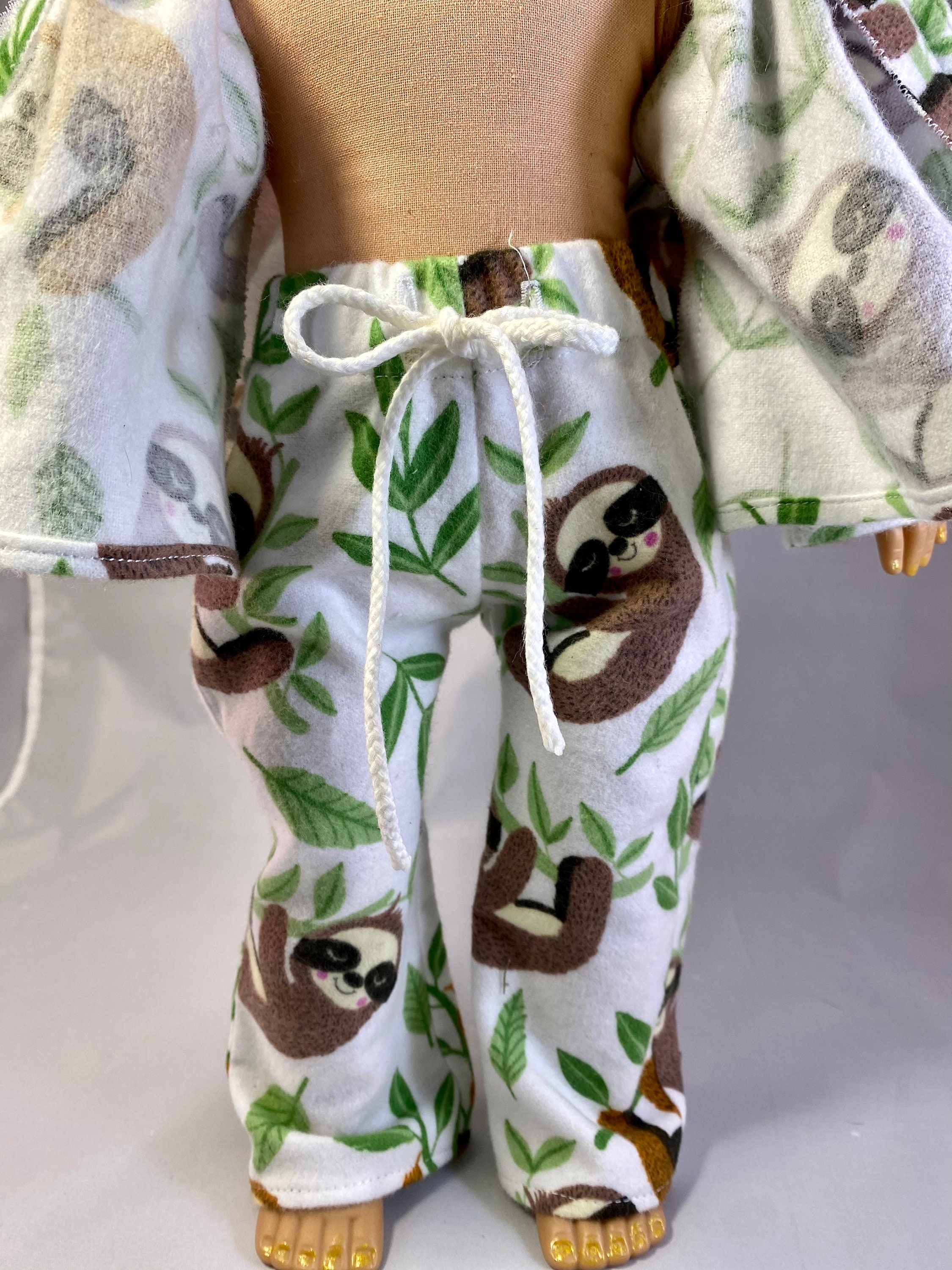 Sloth Doll Pjs Slumber Party Pjs Doll Pajamas Sloth - Etsy