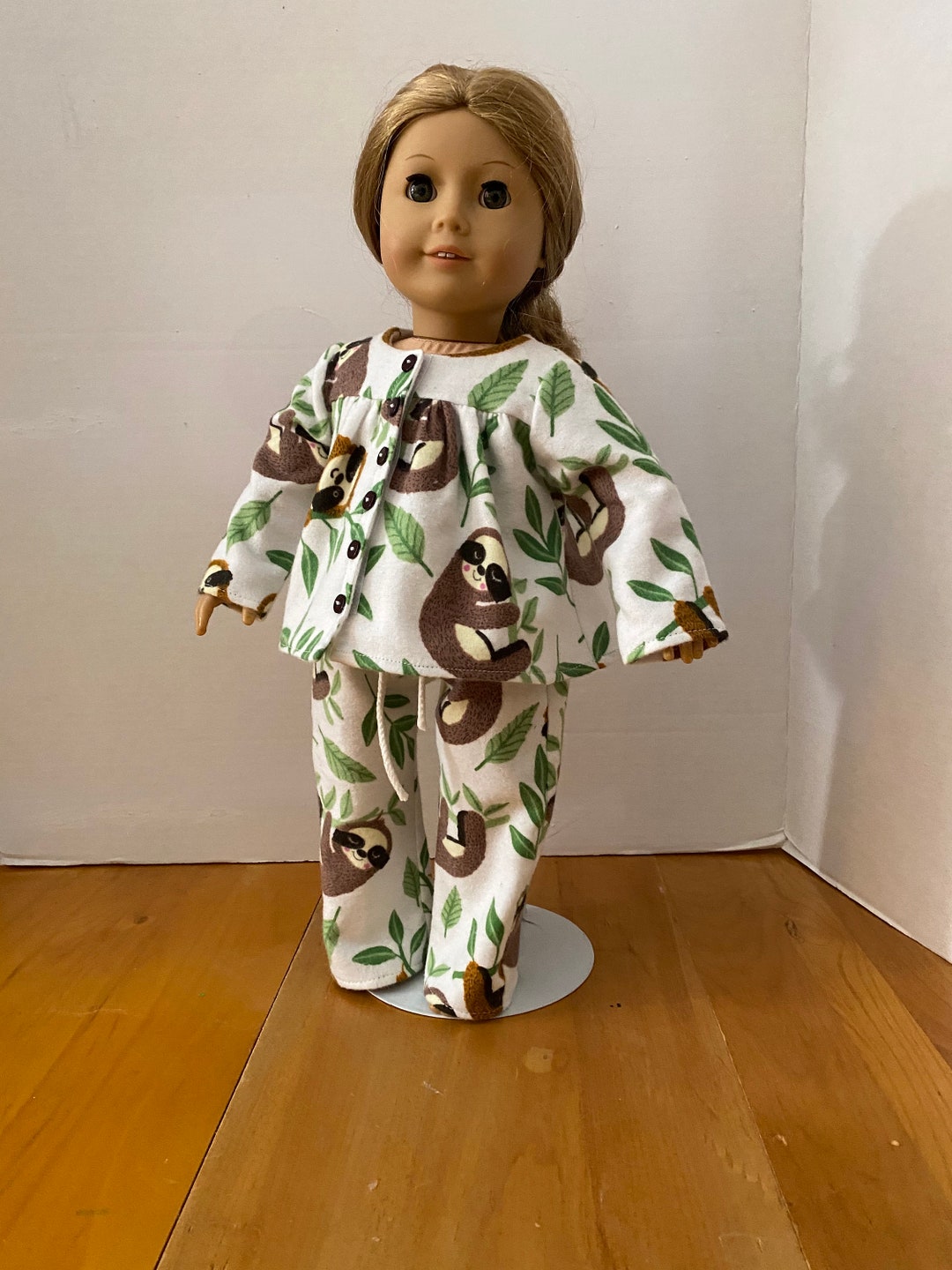 Sloth Doll Pjs, Slumber Party Pjs, Doll Pajamas, Sloth Flannel, Gift ...