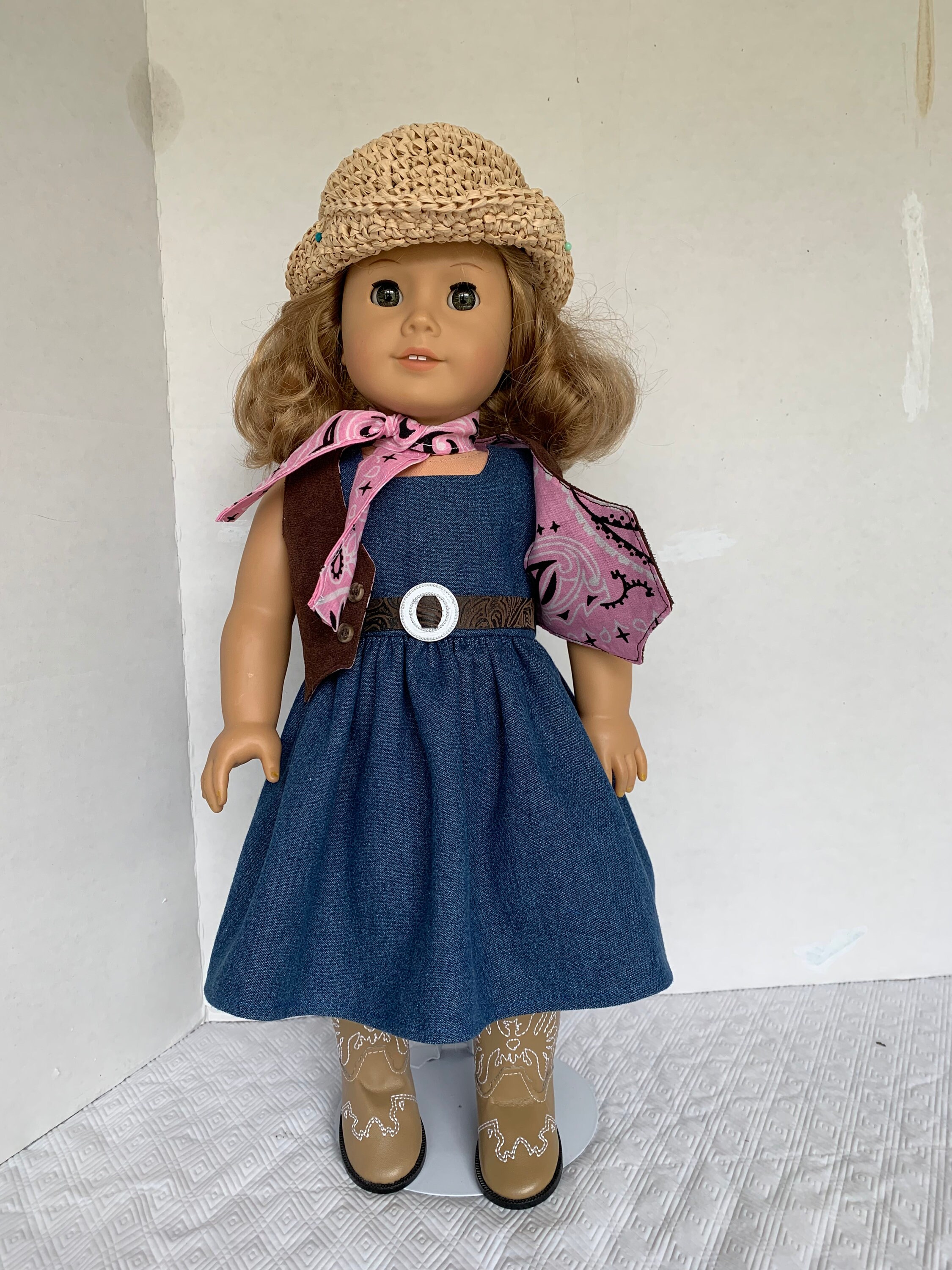 Doll Clothes, 5 Piece Outfit, Girl Gift, Denim Dress, for 18 Inch Doll ...