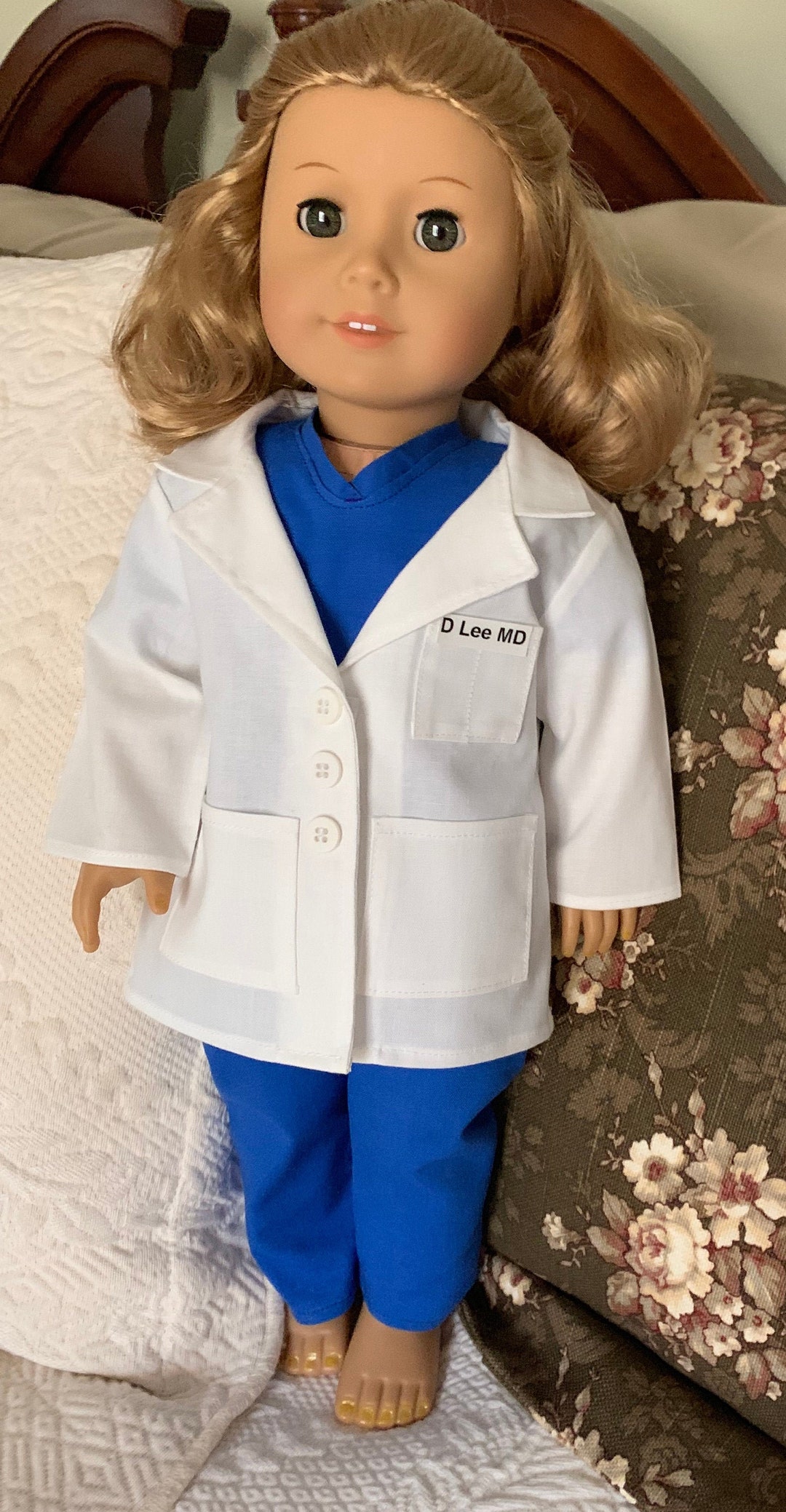 Lab Coat and Scrubs, for 18 Inch Dolls, Doctors Coat, 3 Piece Outfit ...