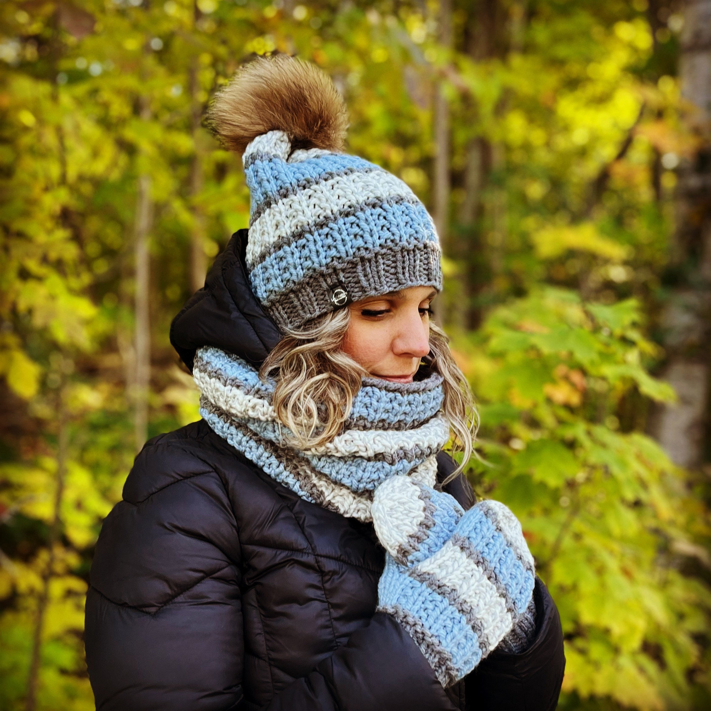 Ready to Go Eskimo Model, Trio Toque, Snood and Mittens - Etsy