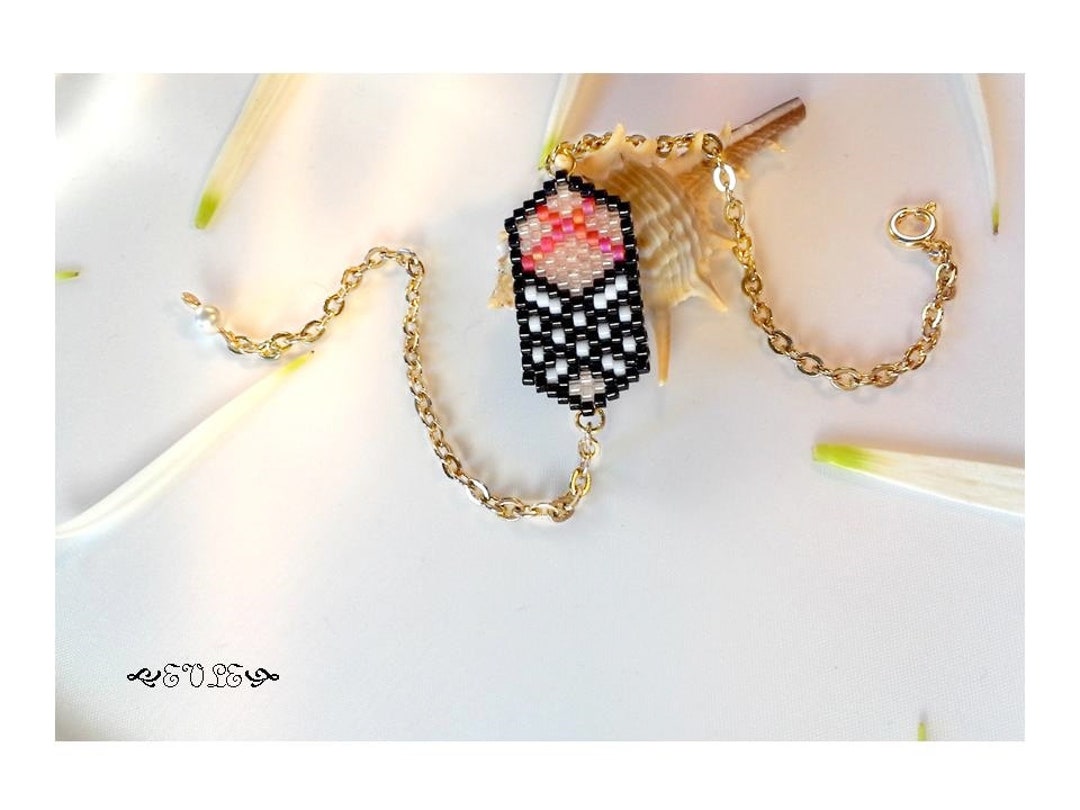 Checkered Style Bracelet, Unique Seed Bead Bracelet, Tartan Bracelet ...