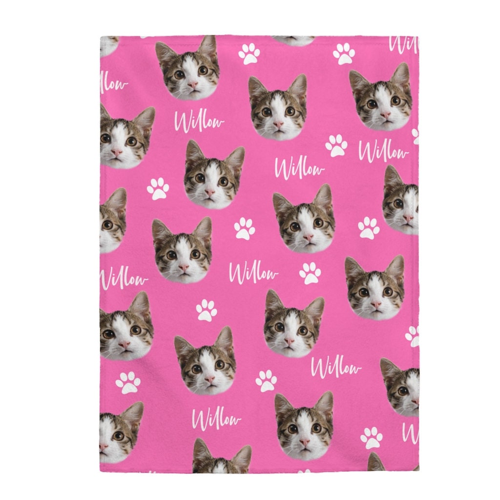 Custom Cat Face Blanket - Custom Pet Photo Blanket - Personalized Pet ...