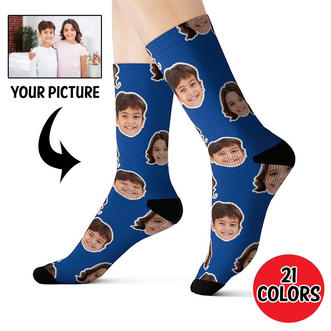 Custom Double Face Socks - Personalized Face Socks - Father's Day Gift ...