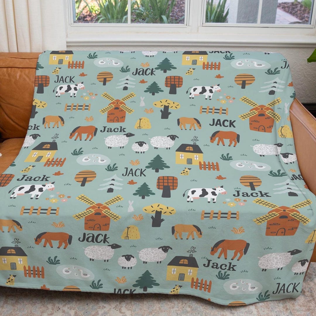 Personalized Farm Blanket - Custom Farm - Farm Blanket - Farm Blanket ...