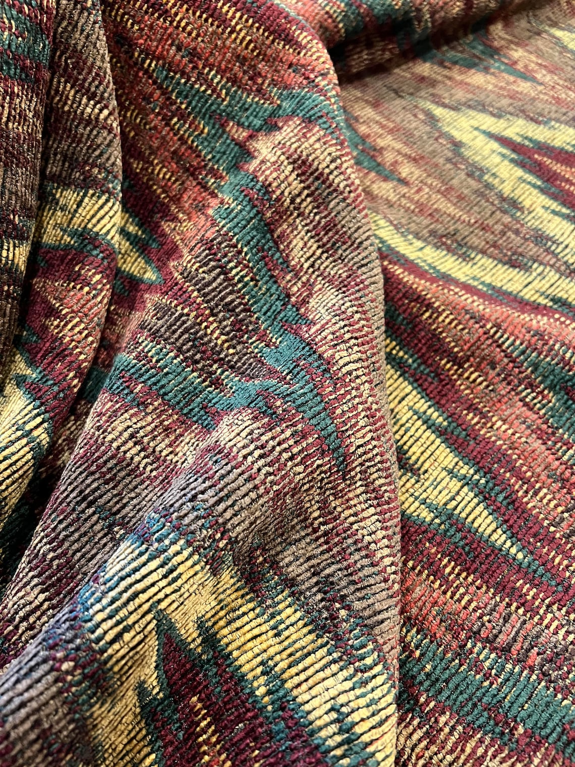 Flame Stitch Fabric, Period Fabric, Multi Colored Fabric, Wing Chair ...