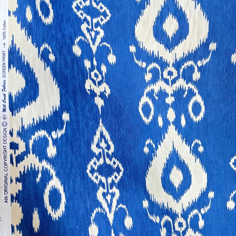 Blue White Ikat Fabric, - Etsy