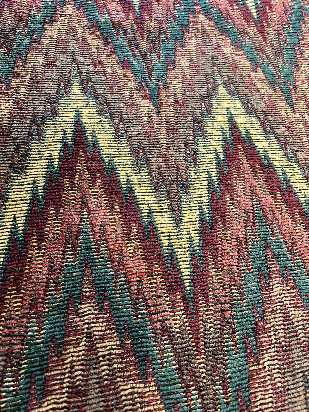 Flame Stitch Fabric, Period Fabric, Multi Colored Fabric, Wing Chair ...